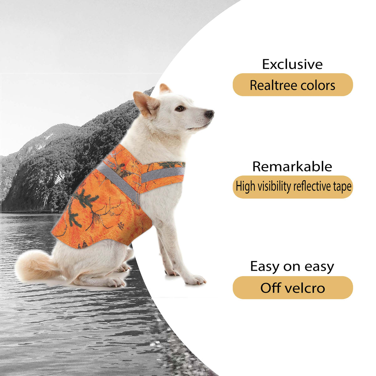 Mooselander - Dog Safety Vest with Reflective Tape in Realtree Prints ...